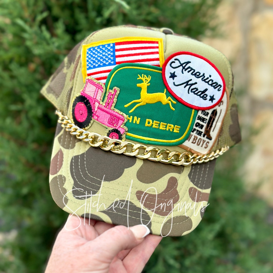Camo Custom Trucker Cap, Patch Theme Trucker Hat, Multi Patch Cap - Etsy