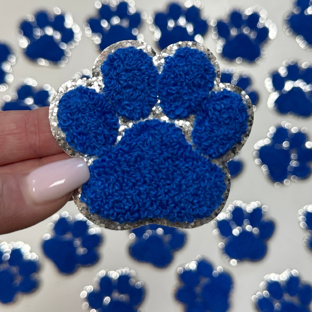 Paw Patch Royal Blue With Silver, Iron on Paw Patch, DIY Paw Patch - Etsy