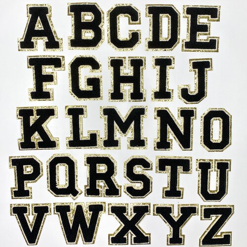 NEW Navy 3.12 Chenille Letters Gold Glitter Varsity - Etsy