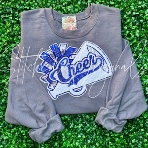 Cheer Chenille and SILVER Sequin BLING Megaphone Patch, DIY Patch, Iron ...