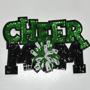Cheer Mom GREEN and Black Sequin Patch, Cheer Patch, Cheer Mom, Diy Patch. Iron On, Cheer Pom - Etsy