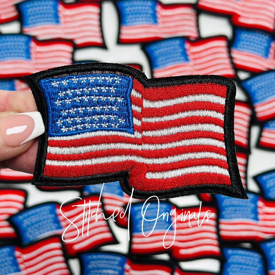 USA Small Wavy Flag Patch, Red White and Blue, Patriotic, DIY Patch, American Flag - Etsy