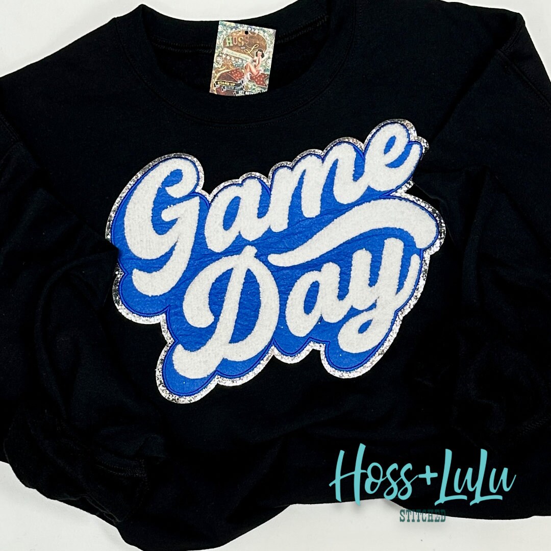 Game Day Royal Blue Chenille Patch, Iron on Patch, Game Day, Diy Patch ...