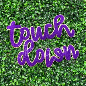 Touch Down PURPLE Game Day Chenille Patch, DIY Patch, Iron on Patch ...