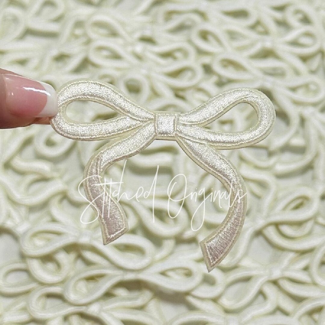 White Dainty Bow Patch, Trucker Hat Patch, Iron On, DIY Patch, Bow Patch - Etsy