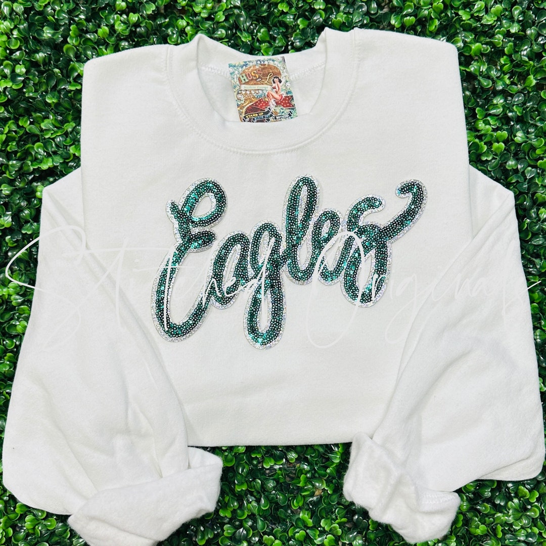 Eagles Sequin Patch, SILVER Glitter Backing, DIY Patch, Iron on Patch, Game Day - Etsy