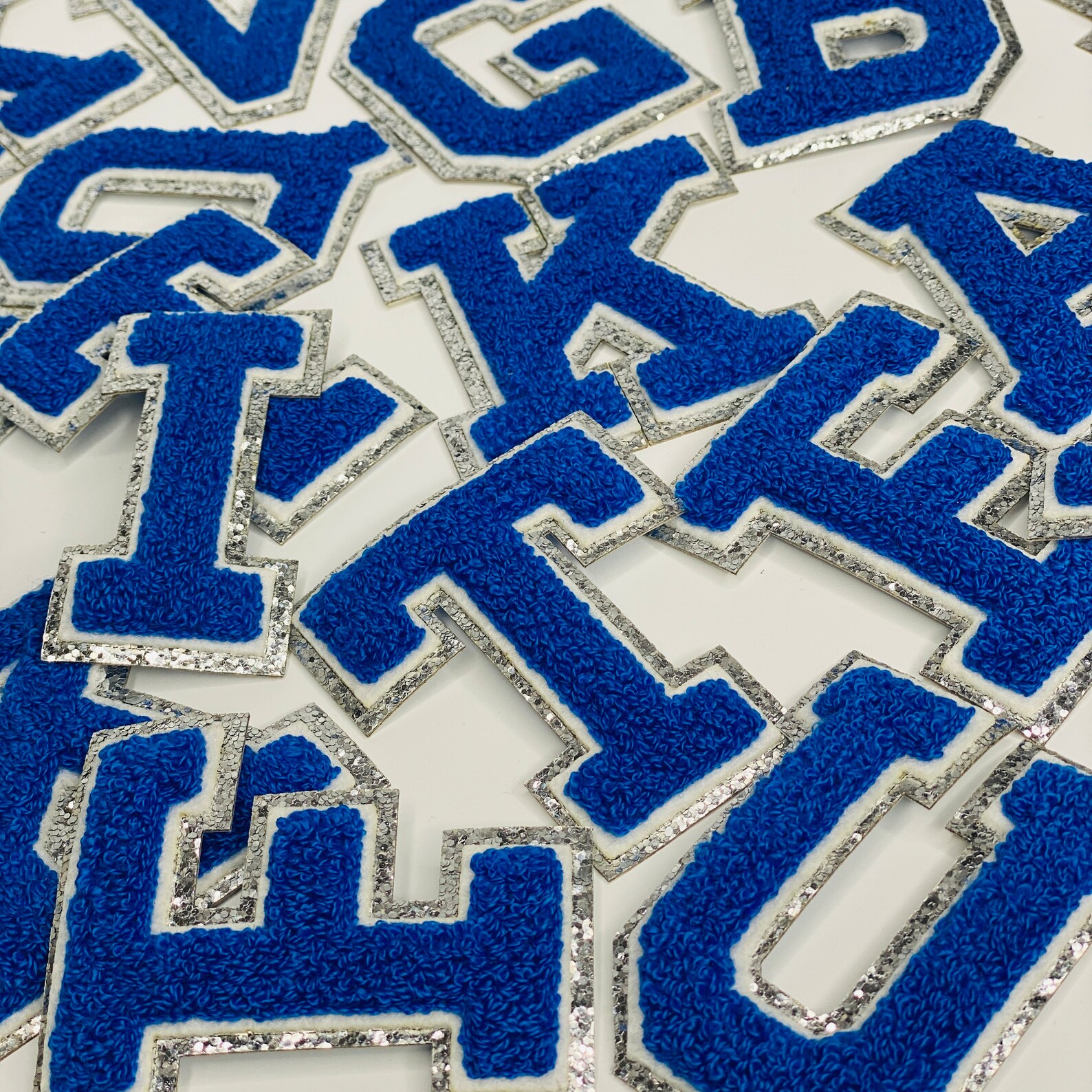 NEW Royal Blue 3.12 Chenille Letters SILVER Glitter - Etsy