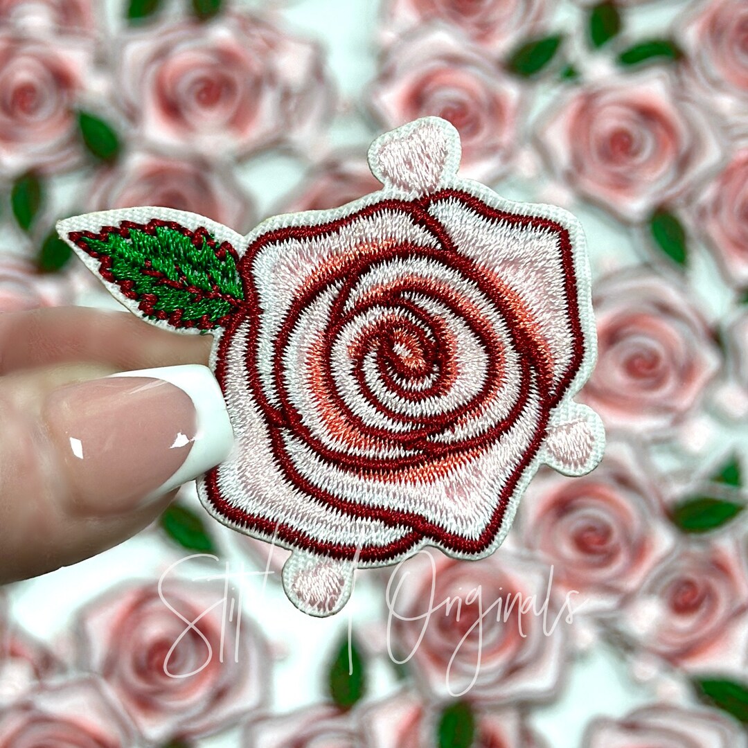 Pink Rose Patch, Iron on Patch, Diy Patch, Trucker Hat Patch, Rose - Etsy