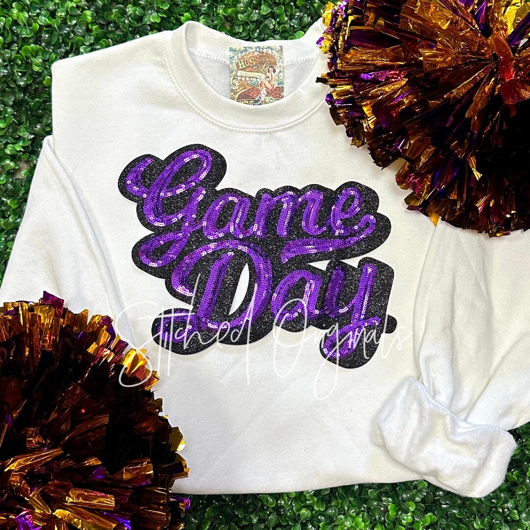 Game Day PURPLE Sequin Patch, Iron on Patch, Game Day, Diy Patch - Etsy