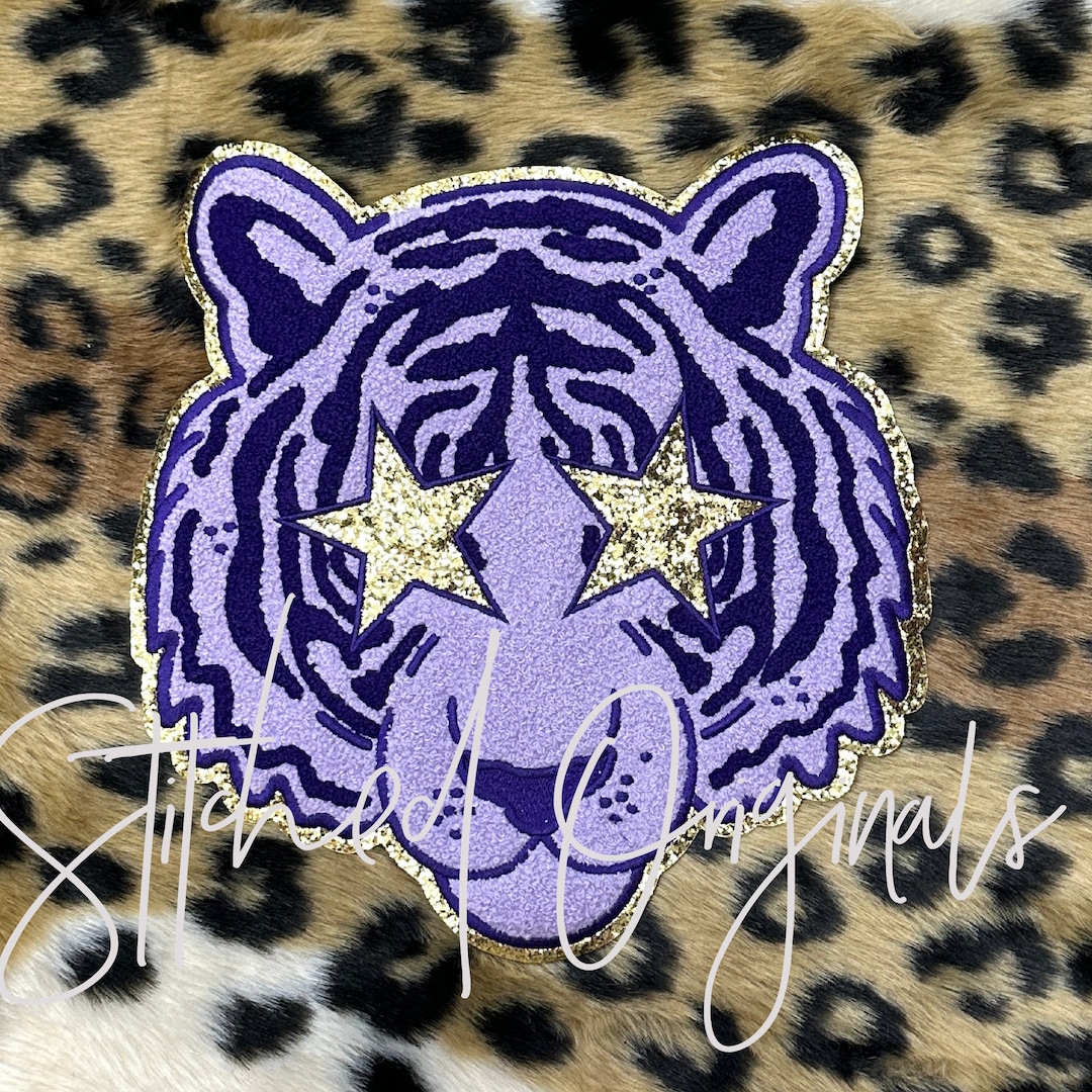 Purple Tiger Custom Patch, Tiger Star Eyes Patch, Trendy Patch, Iron on ...