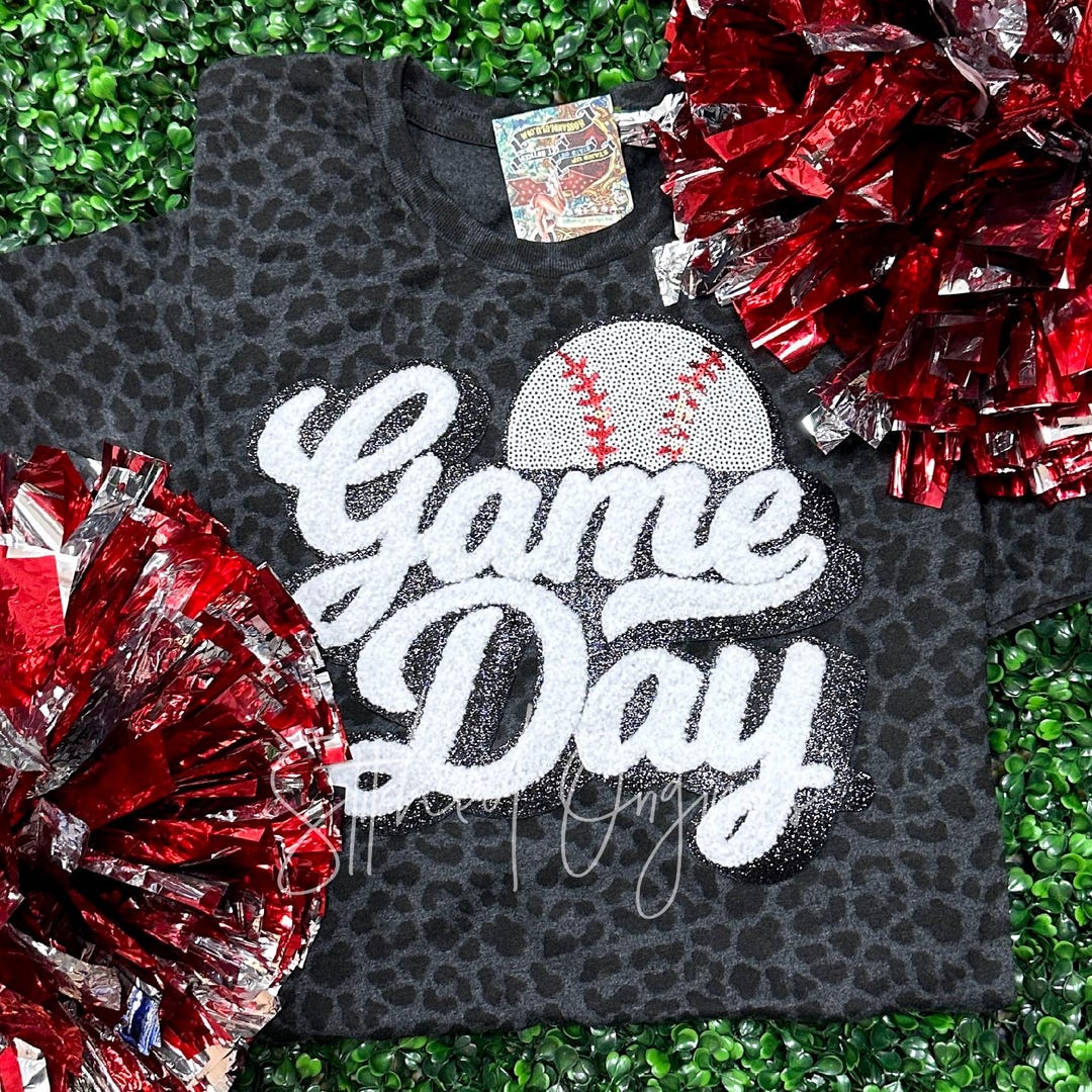 Game Day Baseball Sequin Chenille Patch, Iron on Patch, Game Day, Diy ...