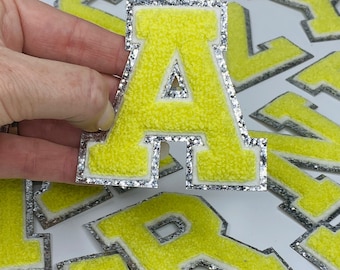 Yellow Varsity Alphabet Letters Chenille Iron-on Patch - Etsy