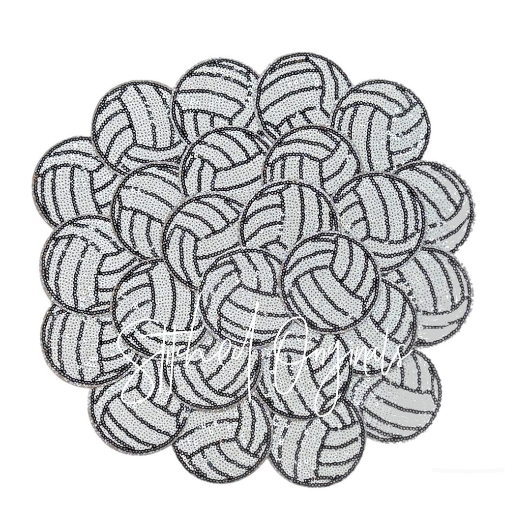 Volleyball 3" Sequin Patch, Silver Backing, Diy Patch, Volleyball - Etsy