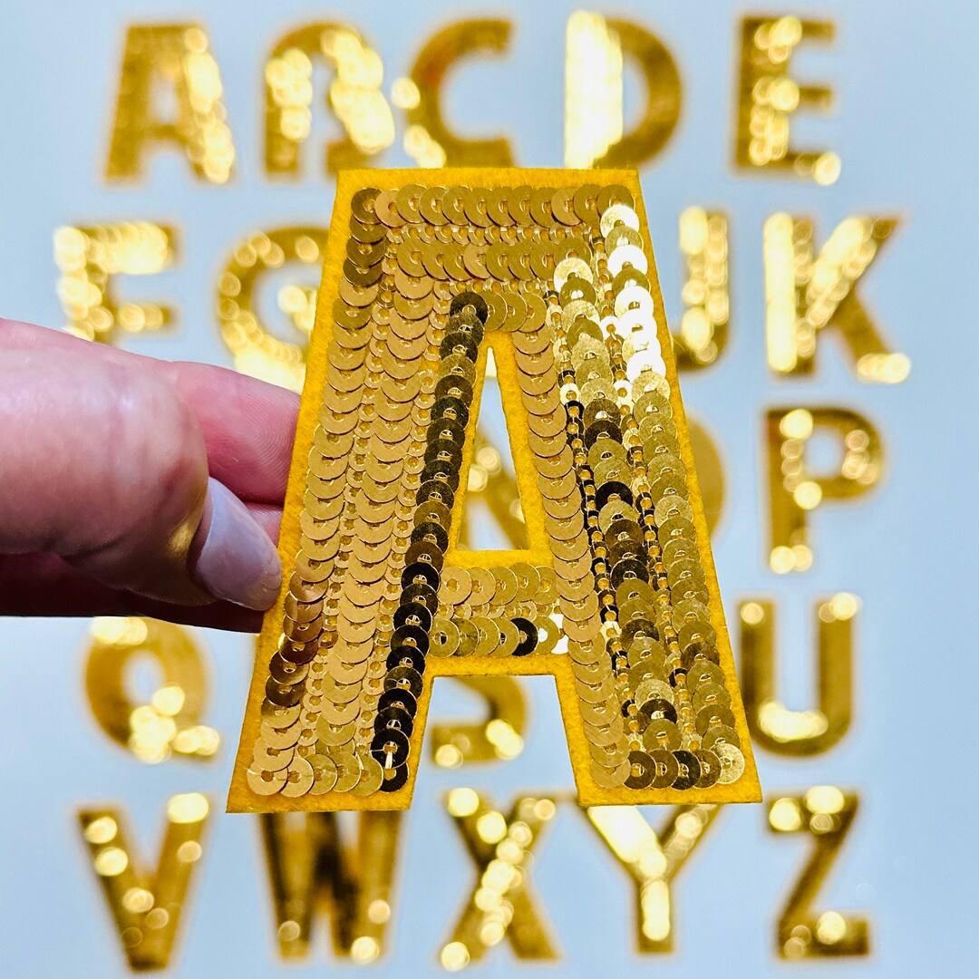 Gold Sequin 3.12” Letter Patch, Iron on Patch, DIY Patch - Etsy