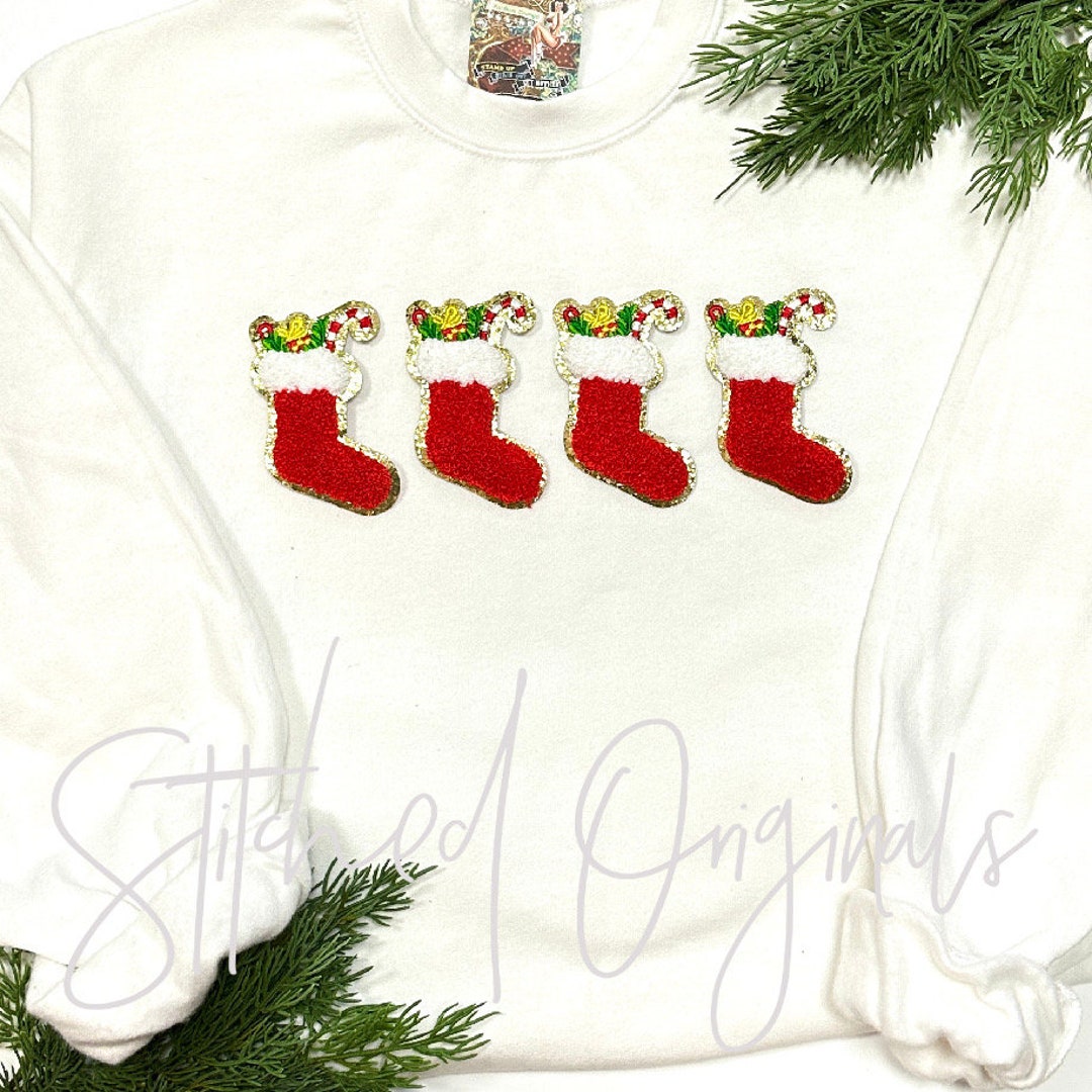 Christmas Stocking Patch, Chenille Patch, Iron on Patch, Diy Patch - Etsy