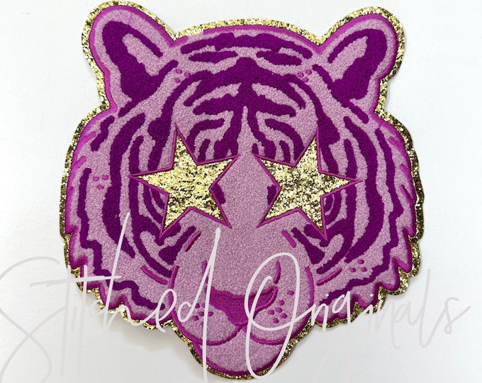 Pastel Tiger Patches Pink Lilac Aqua Mint Yellow Embrodered Iron on ...
