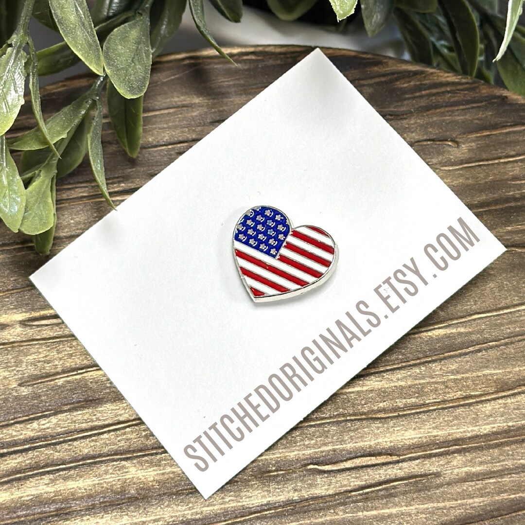 Hat Pin, American Flag Heart Pin, Enamel Pin - Etsy UK