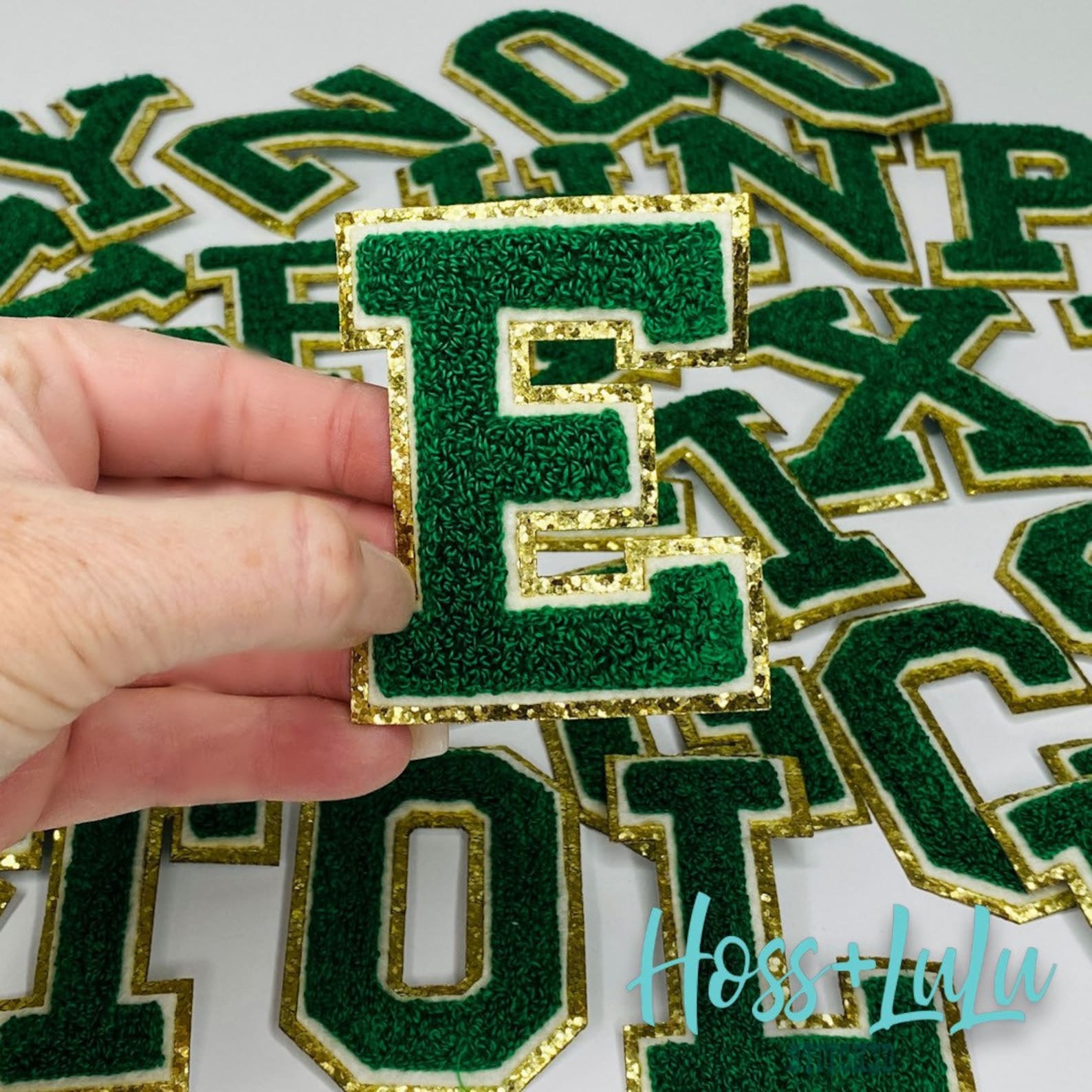 NEW Green 3.12 Chenille Letters Gold Glitter Varsity - Etsy