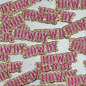 Pink Howdy Gold Glitter Patch, Trucker Cap Patch, Iron On, DIY Patch, Howdy Patch - Etsy