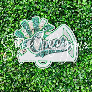 Cheer Chenille and SILVER Sequin BLING Megaphone Patch, DIY Patch, Iron On - Etsy