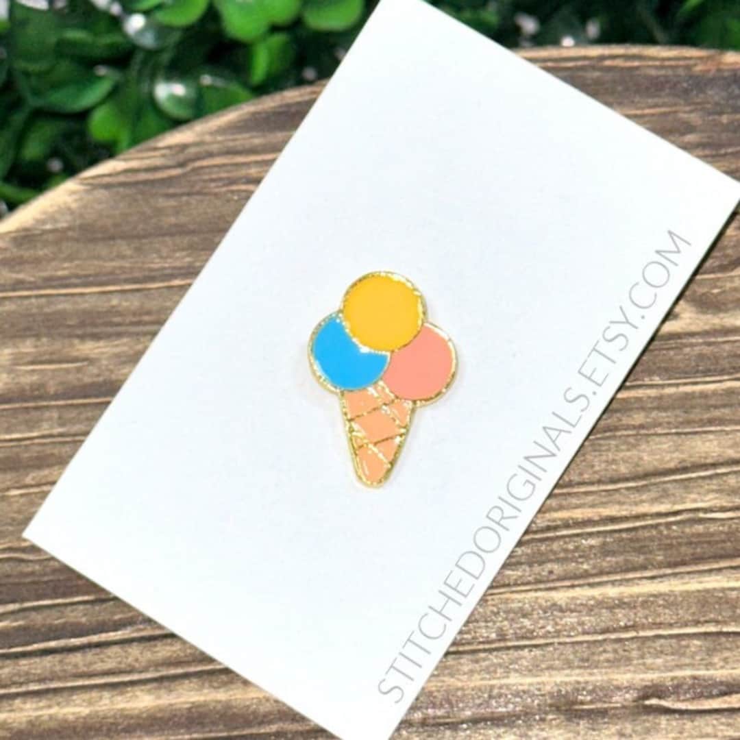 Hat Pin, Ice Cream Cone Pin, Ice Cream Cone, Enamel Pin - Etsy