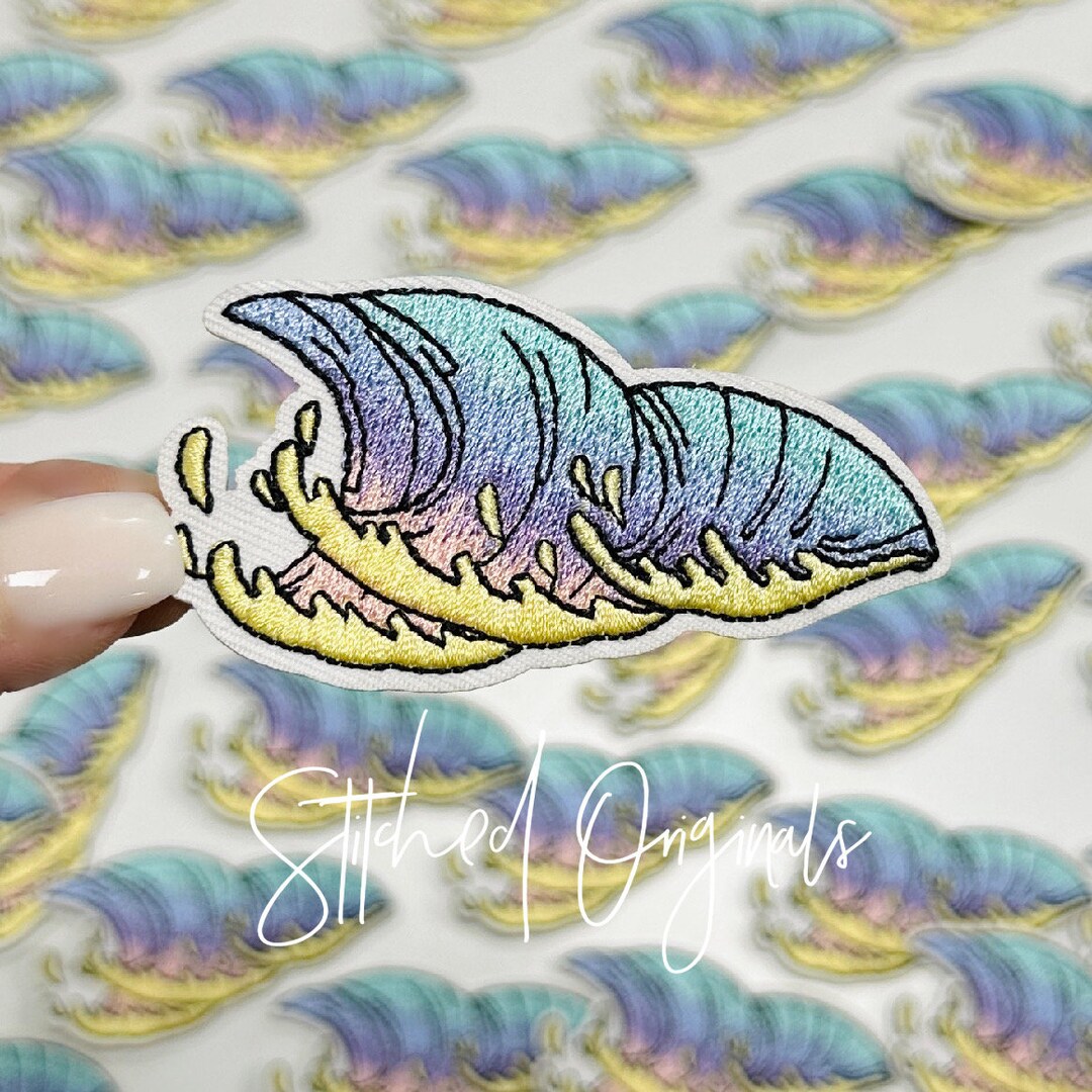 Ocean Wave Patch, Trucker Cap Patch, Iron On, DIY Patch, Summer Patch ...