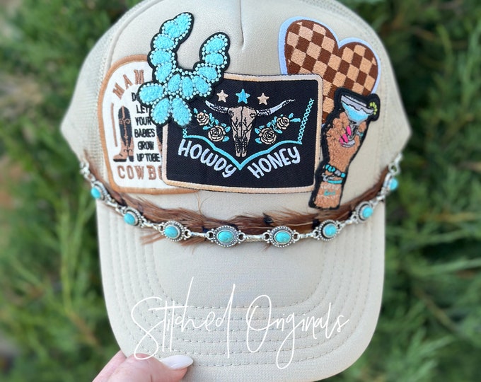 Howdy Honey Custom Trucker Cap, Patch Theme Trucker Hat, Multi Patch ...