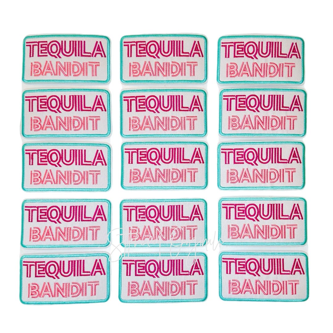 Tequila Bandit Patch, Trucker Cap Patch, Gold Glitter, Iron On, DIY Patch, Trucker Hat Bar Patch ...