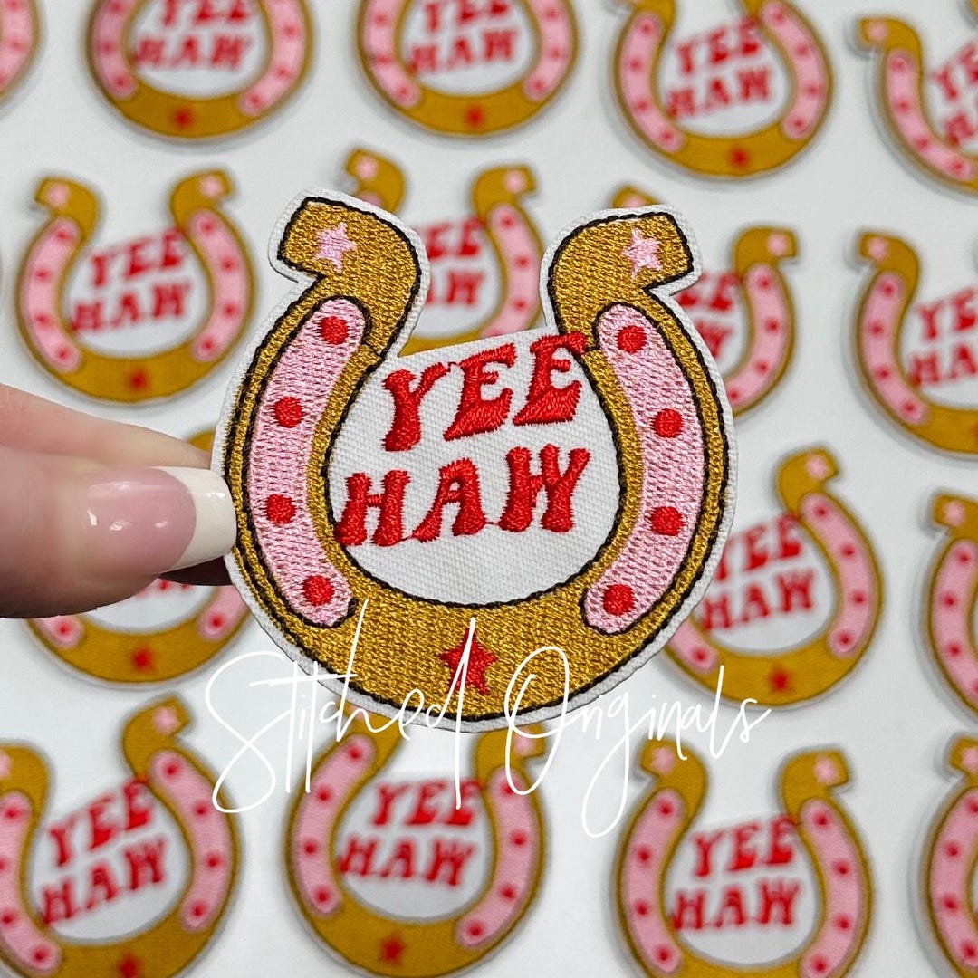 Yee Haw Horseshoe Patch, Trucker Cap Patch, Iron On, DIY Patch, Cowgirl ...