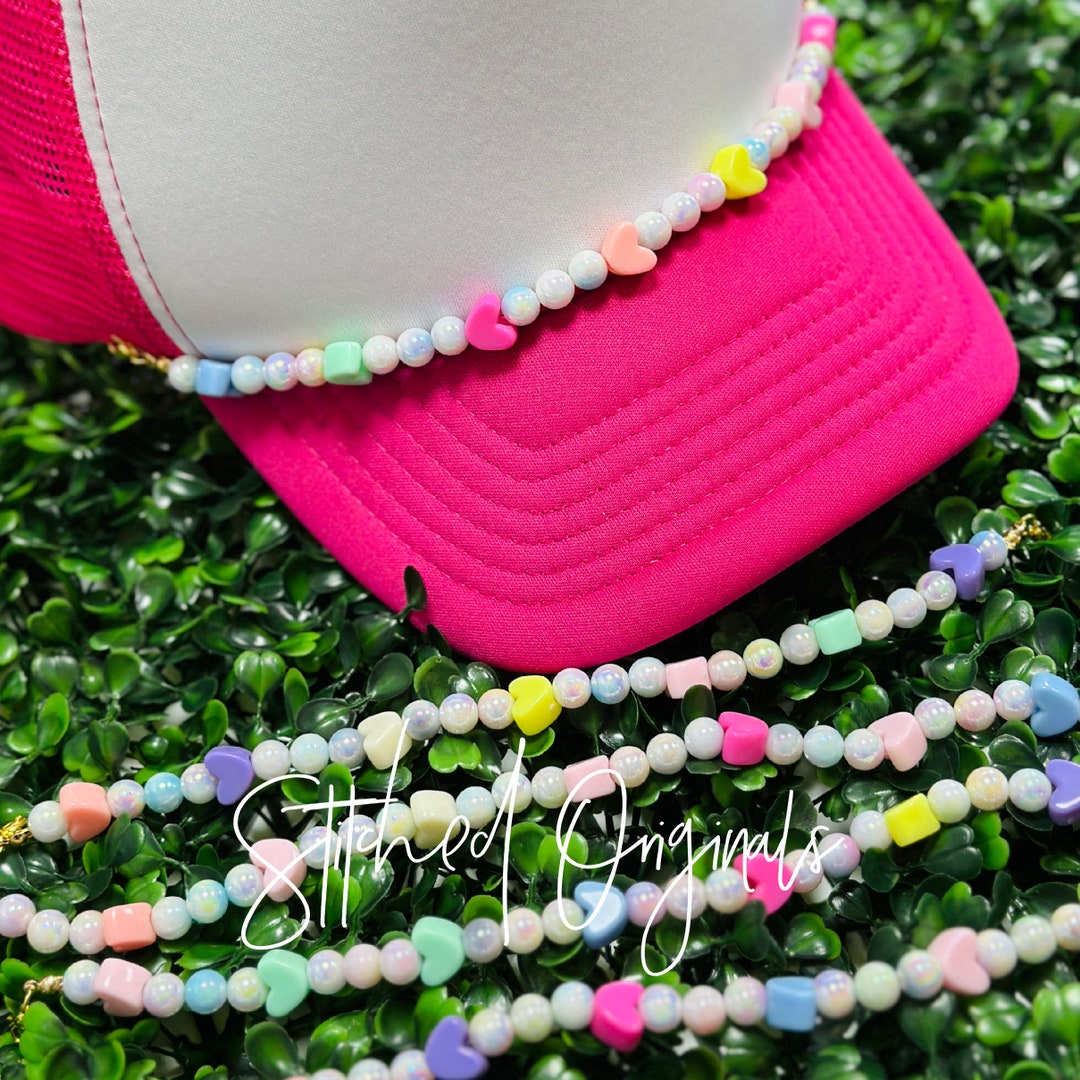 Heart Multi Color Hat Chain, Trucker Hat Chain - Etsy