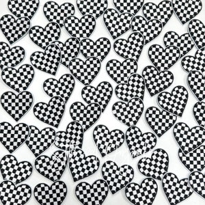 Black and White Checkered Heart Patch, Heart Patch, Diy Patch, Trucker ...
