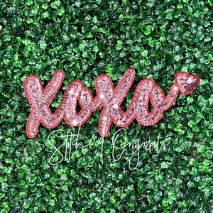 XOXO Pink Sequin Iron on Patch, Custom XOXO Patch With Red Glitter Backing, DIY Patch - Etsy