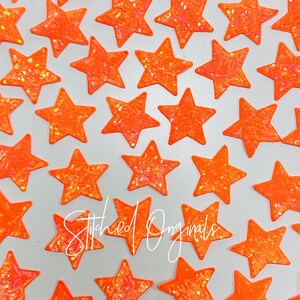Orange 2.5" Sequin Star Patch, Iron on Patch, DIY Patch, Sequin Star - Etsy