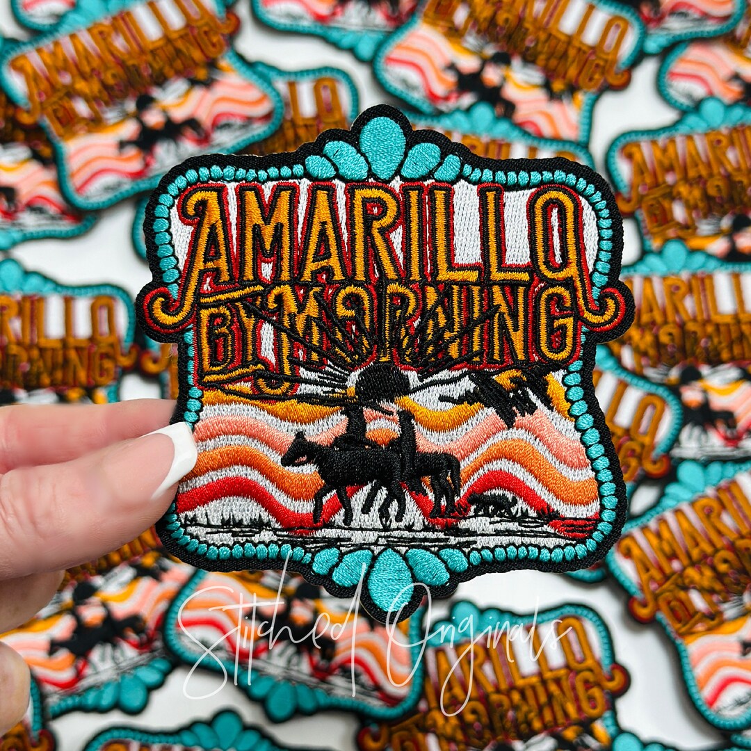 Amarillo Sunset Patch, Trucker Cap Patch, Iron On, DIY Patch, Hat Bar Patch - Etsy