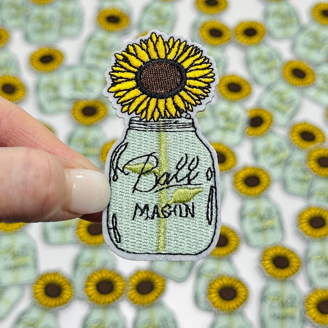 Sunflower Patch, Trucker Cap Patch, Iron On, DIY Patch, Sunflower in ...
