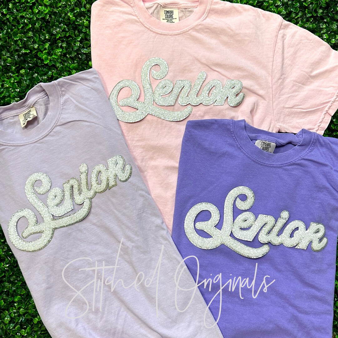 Senior Sequin Patch, Silver Glitter Backing, DIY Patch, Iron on Patch ...