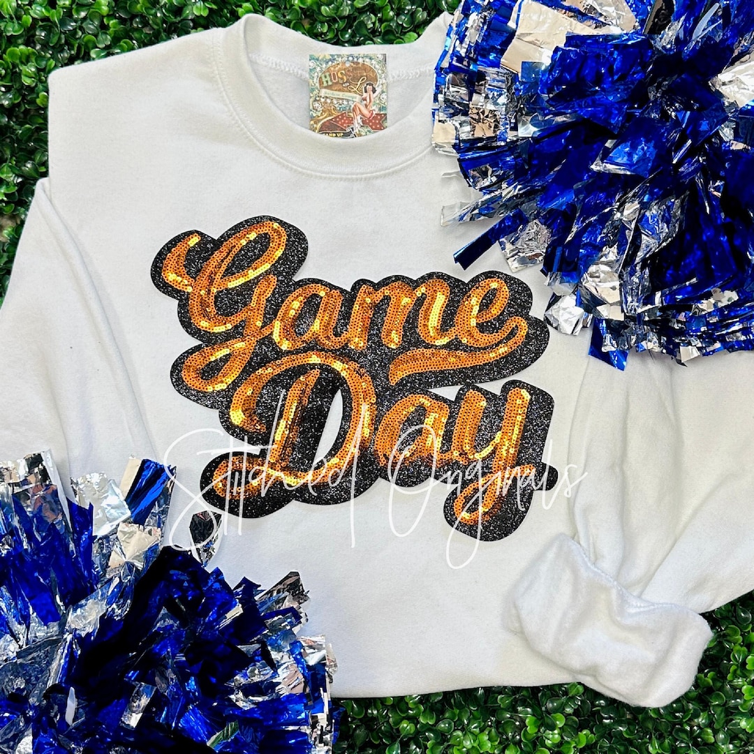 Game Day ORANGE Sequin Patch, Iron on Patch, Game Day, Diy Patch - Etsy