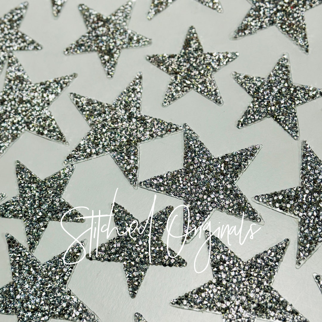 Silver Hotfix Star Patch, Iron on Patch, DIY Patch, Hotfix Star ...