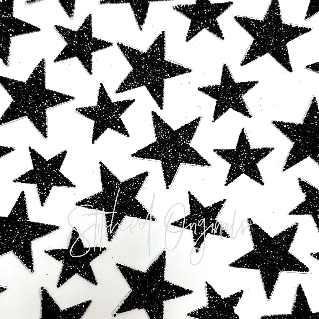 Black Hotfix Star Patch, Iron on Patch, DIY Patch, Hotfix Star, Trucker ...