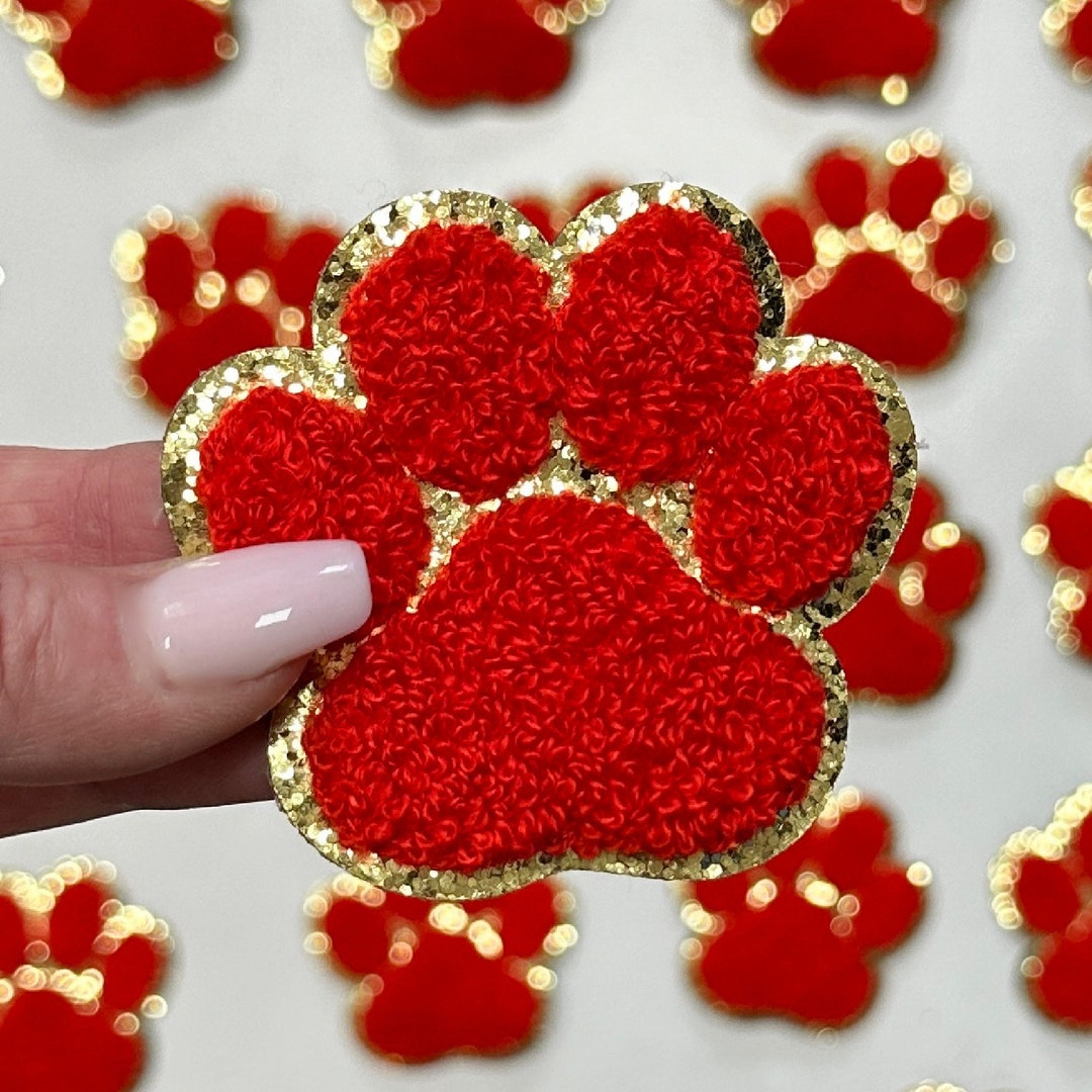 Paw Patch Red With Gold, Iron on Paw Patch, DIY Paw Patch - Etsy