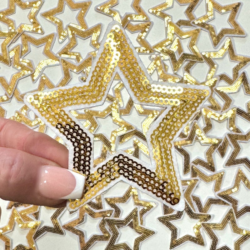 Embroidered Star Patches Gold - Etsy