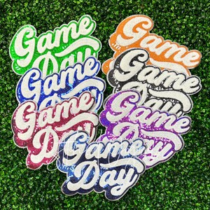 Game Day Black Sequin and Chenille Patch, Game Day, Diy Patch, Silver Glitter - Etsy