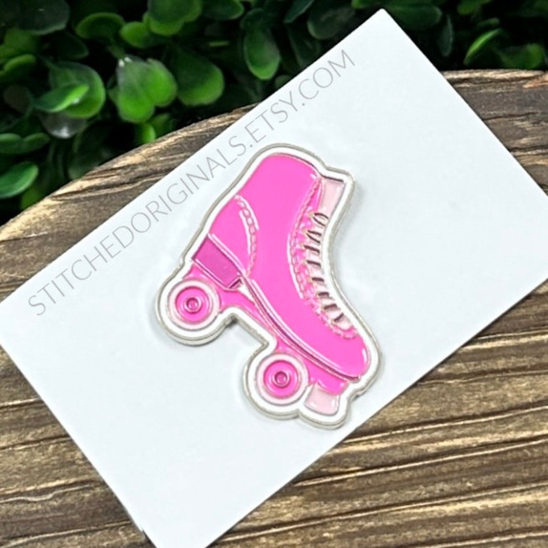 Hat Pin, Pink Roller Skate, Enamel Pin - Etsy