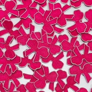 Hot Pink With White Bow Patch, Trucker Hat Patch, Iron On, DIY Patch ...