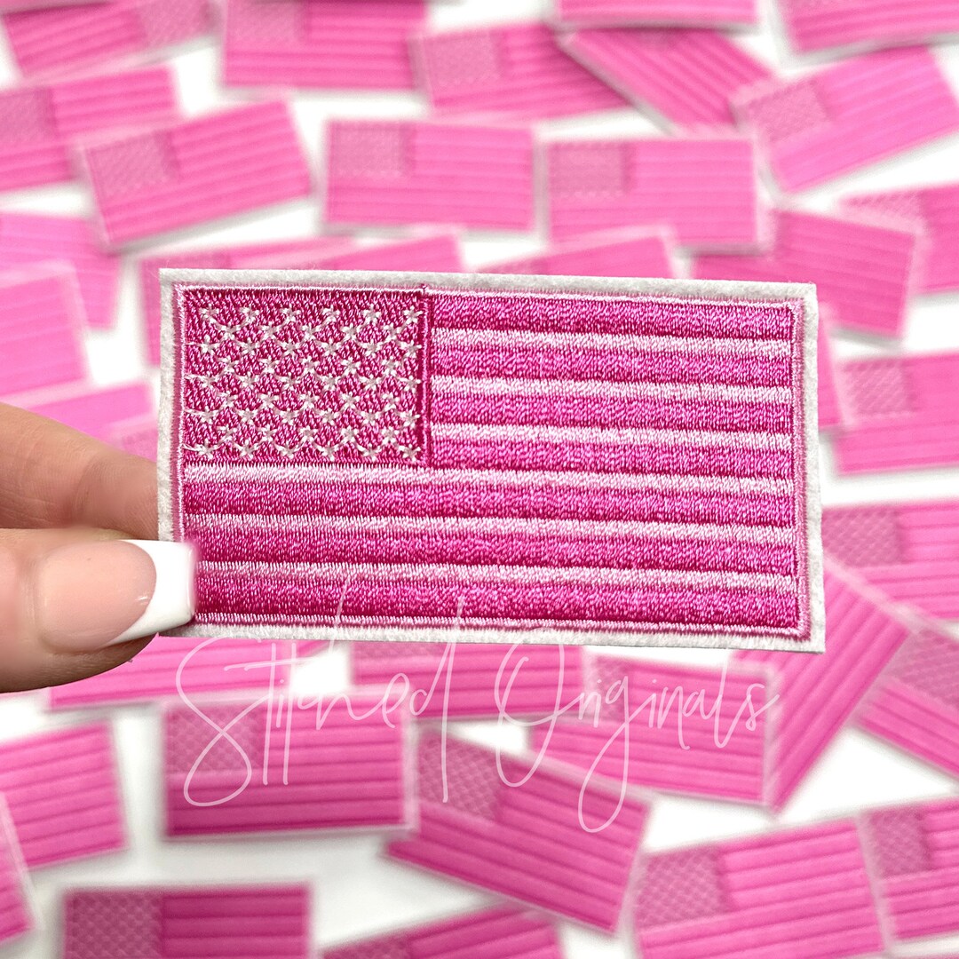 Pink American Flag Patch, Trucker Cap Patch, Iron On, DIY Patch, Preppy ...