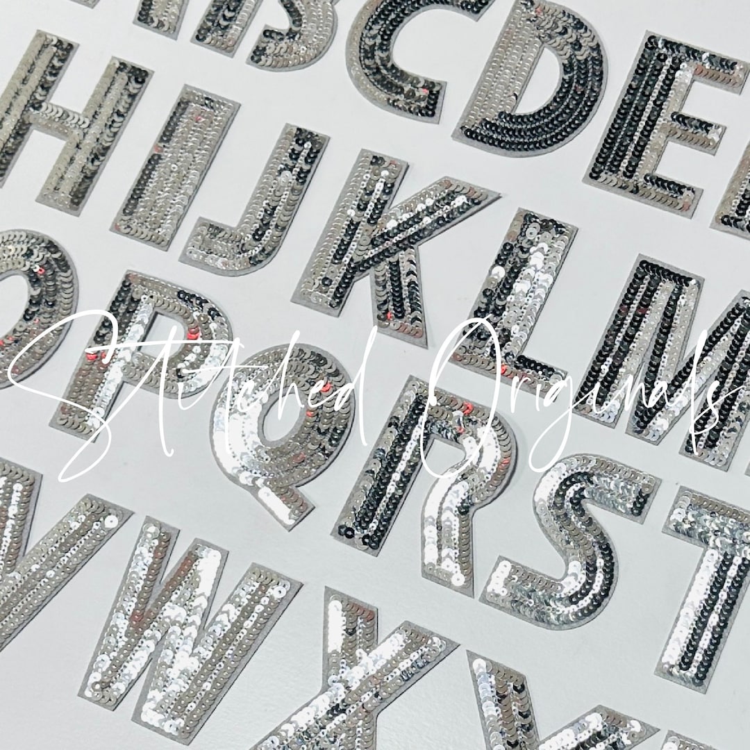 Silver Sequin 3.12” Letter Patch, Iron on Patch, DIY Patch - Etsy