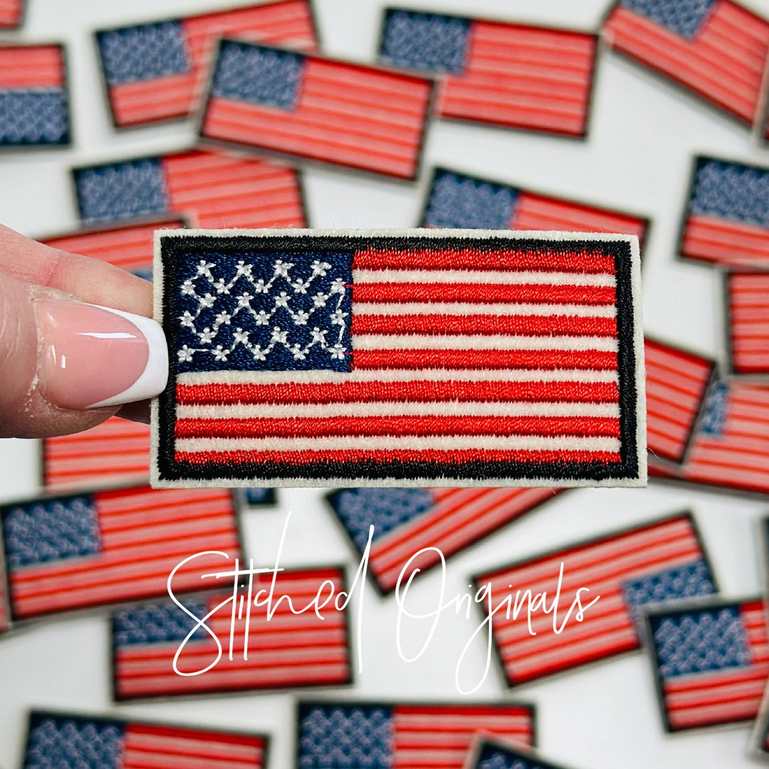 USA Small Flag Patch, Red White and Blue, Patriotic, DIY Patch ...