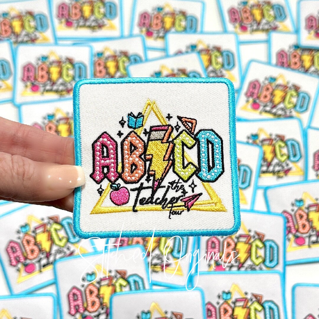 Teacher ABCD Patch, DIY Patch, Iron on Patch, Trucker Hat Patch, the ...