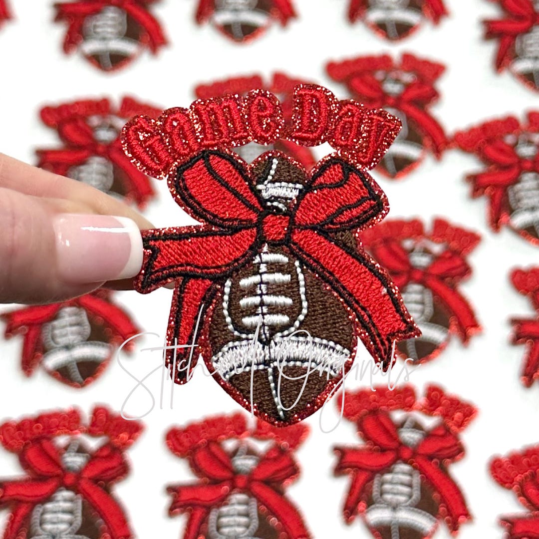 Game Day Football Patch With RED Bow, Iron on DIY - Etsy