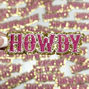 Pink Howdy Gold Glitter Patch, Trucker Cap Patch, Iron On, DIY Patch ...